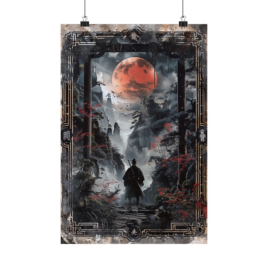 Ornate Rustic Japanese Samurai Wall Poster Art Print - Etsy