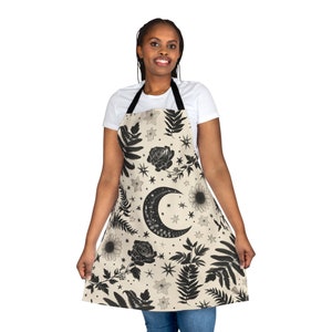 Witchy Goth Apron, Cute Goth Kitchen Apron, Cute Cooking Apron, Goth ...