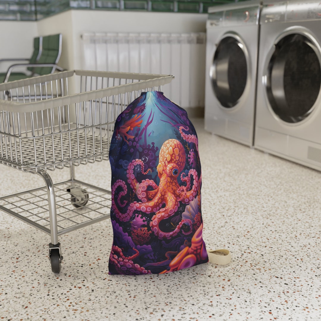 Cute Deep Sea Octopus Landry Bag With Drawstring - Back to School Gift ...