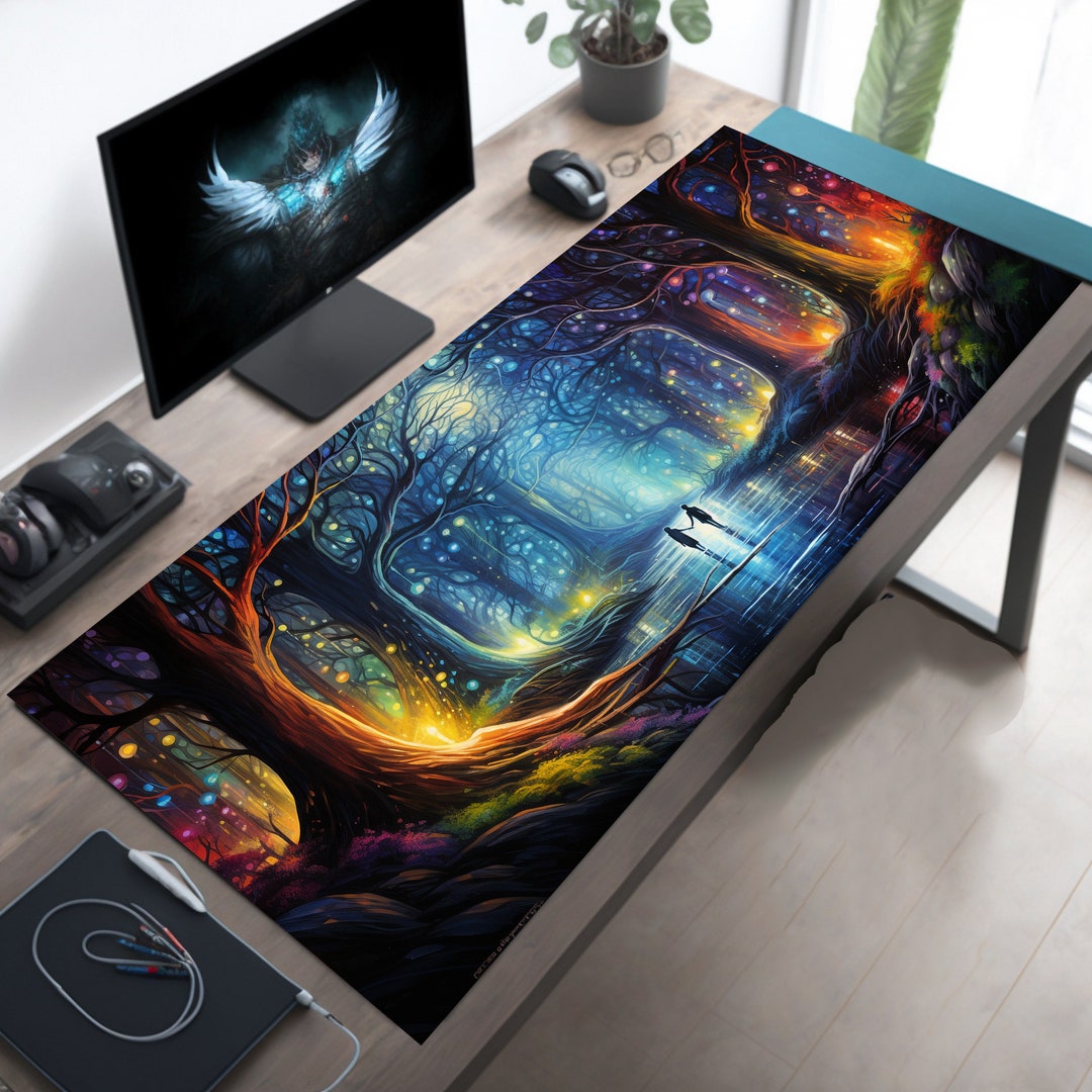 Forest Glory Walk Desk Mat, Forest Desk Pad, Fantasy Desk Mat ...
