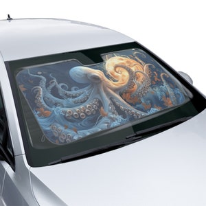 White Octopus Car Sun Shade, Windshield Shade for Car - Etsy