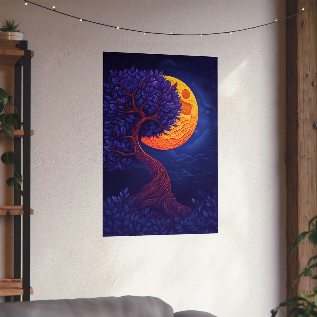 Kawaii Tree Art Poster, Tree Poster, Cute Room Decor, Kids Bedroom Wall ...