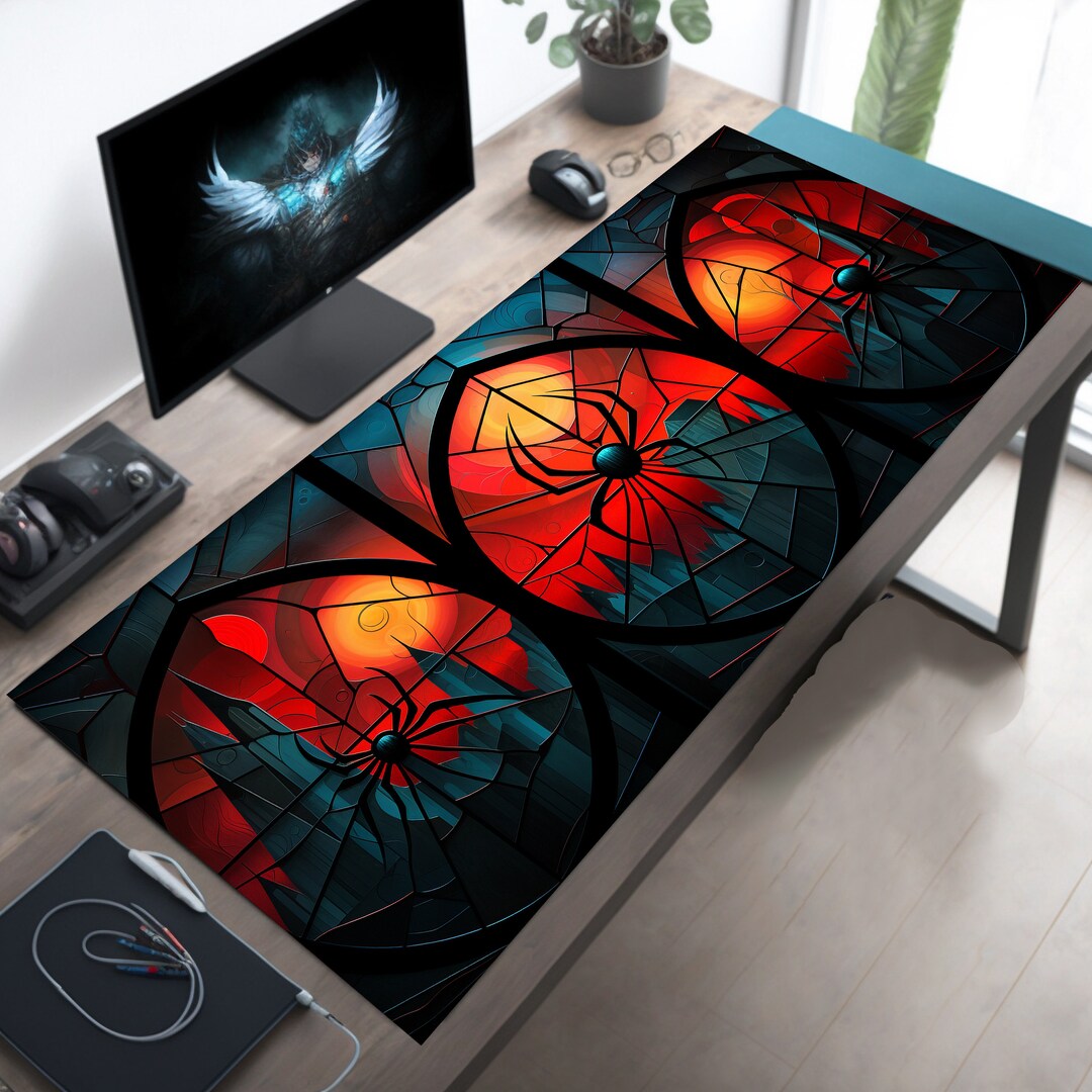 Gothic Spiders Desk Mat, Goth Mouse Pad, Spider Mousepad, Black ...