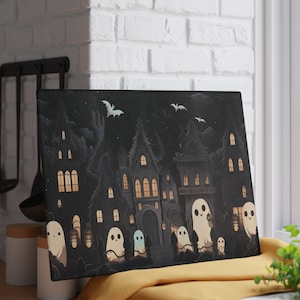 Glass Cutting Board, Kawaii Goth Ghosts Kitchen Decor, Cute Goth ...