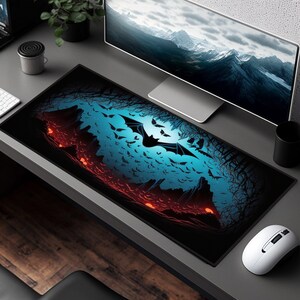 Bats Gaming Desk Pad Cave Gaming Desk Mat Gaming Mousepad Gaming Mouse ...