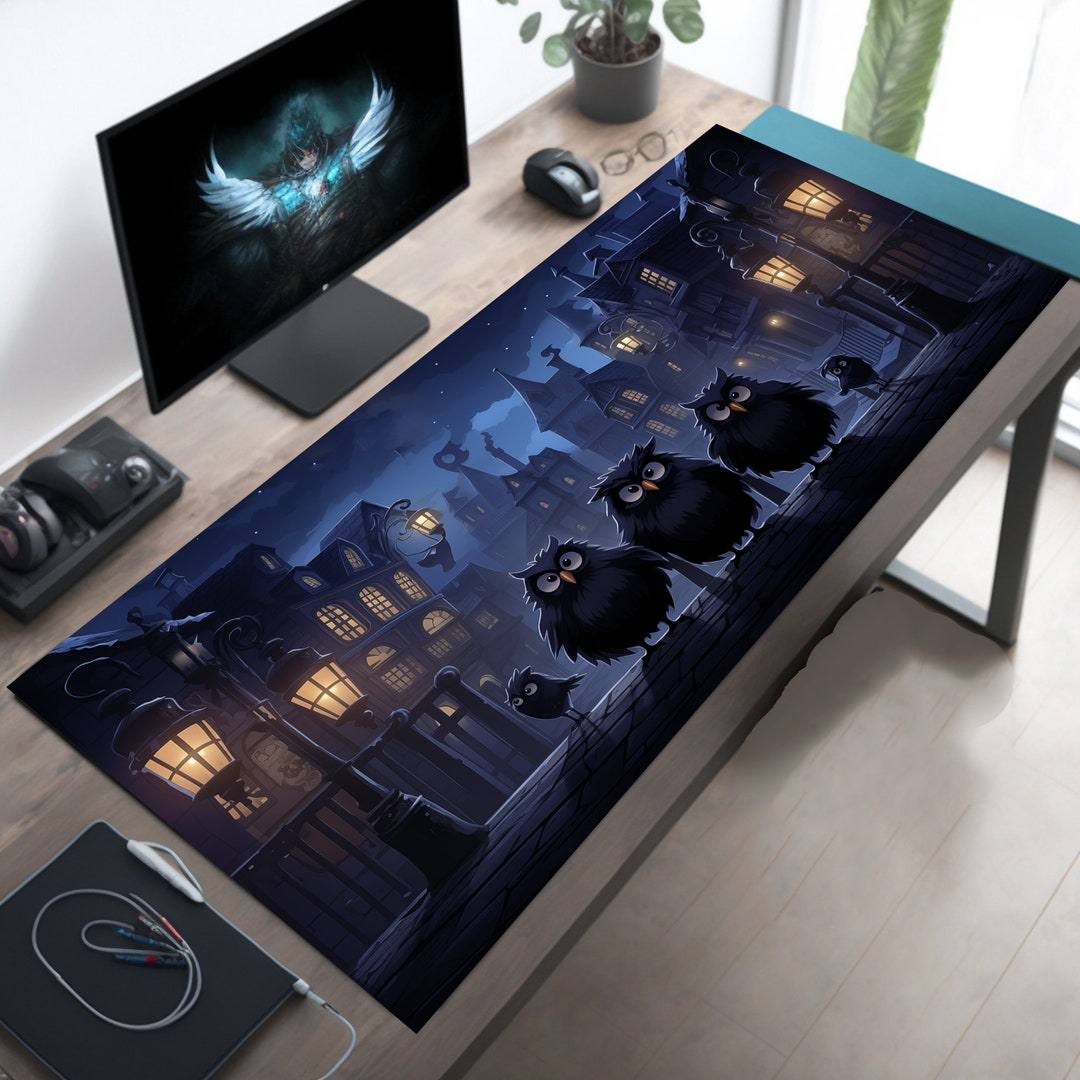 Cute Kawaii Goth Ravens Mouse Pad, Goth Mouse Pad, Goth Ravens Desk Mat ...