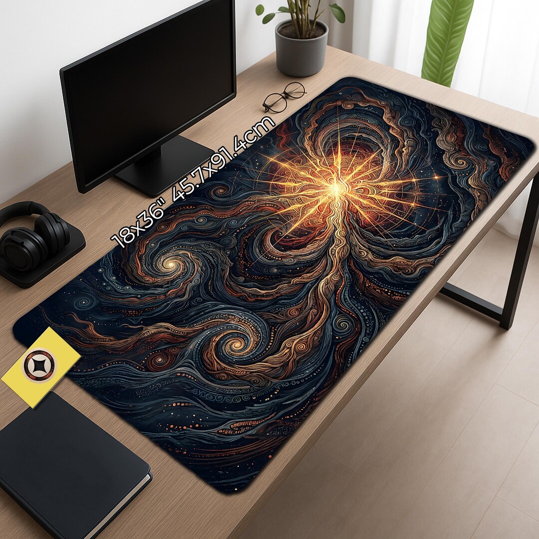 Dusty Stellar Bloom Gaming Desk Mat Large Galaxy Mousepad Cosmic Desk ...