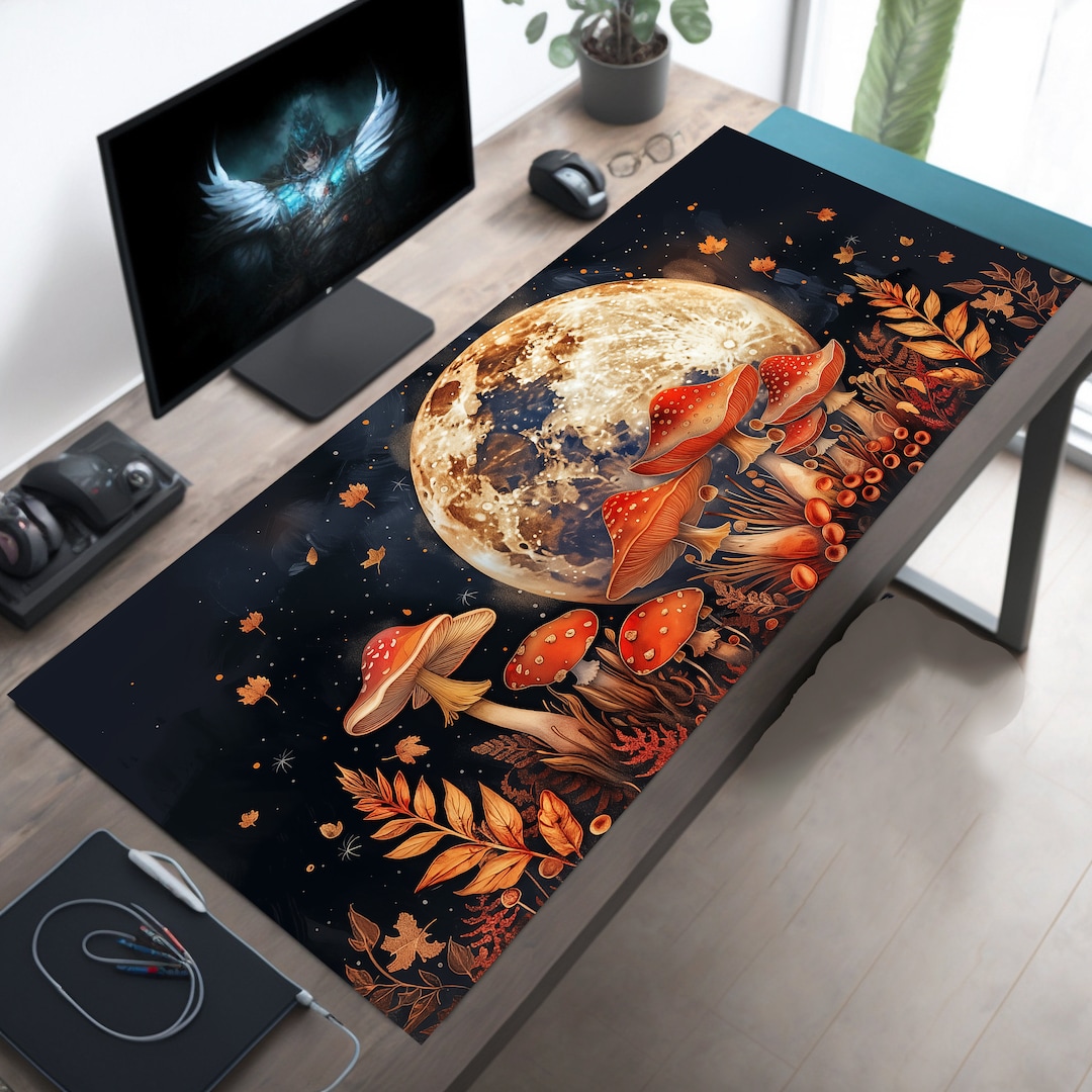 Autumn Full Moon Mushroom Desk Decor, Cute Desk Decor, Cottagecore ...