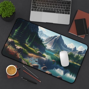 Lovely Mountains Desk Mat Cute, XL Mouse Pad, Large Desk Mat Pad ...