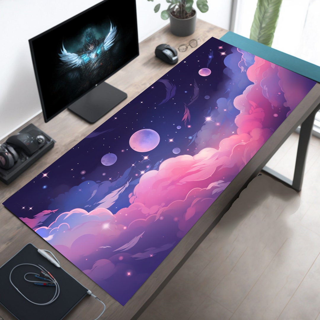 Pastel Desk Mat, Pink Desk Mat, Space Desk Mat, Purple Desk Mat, Blue ...