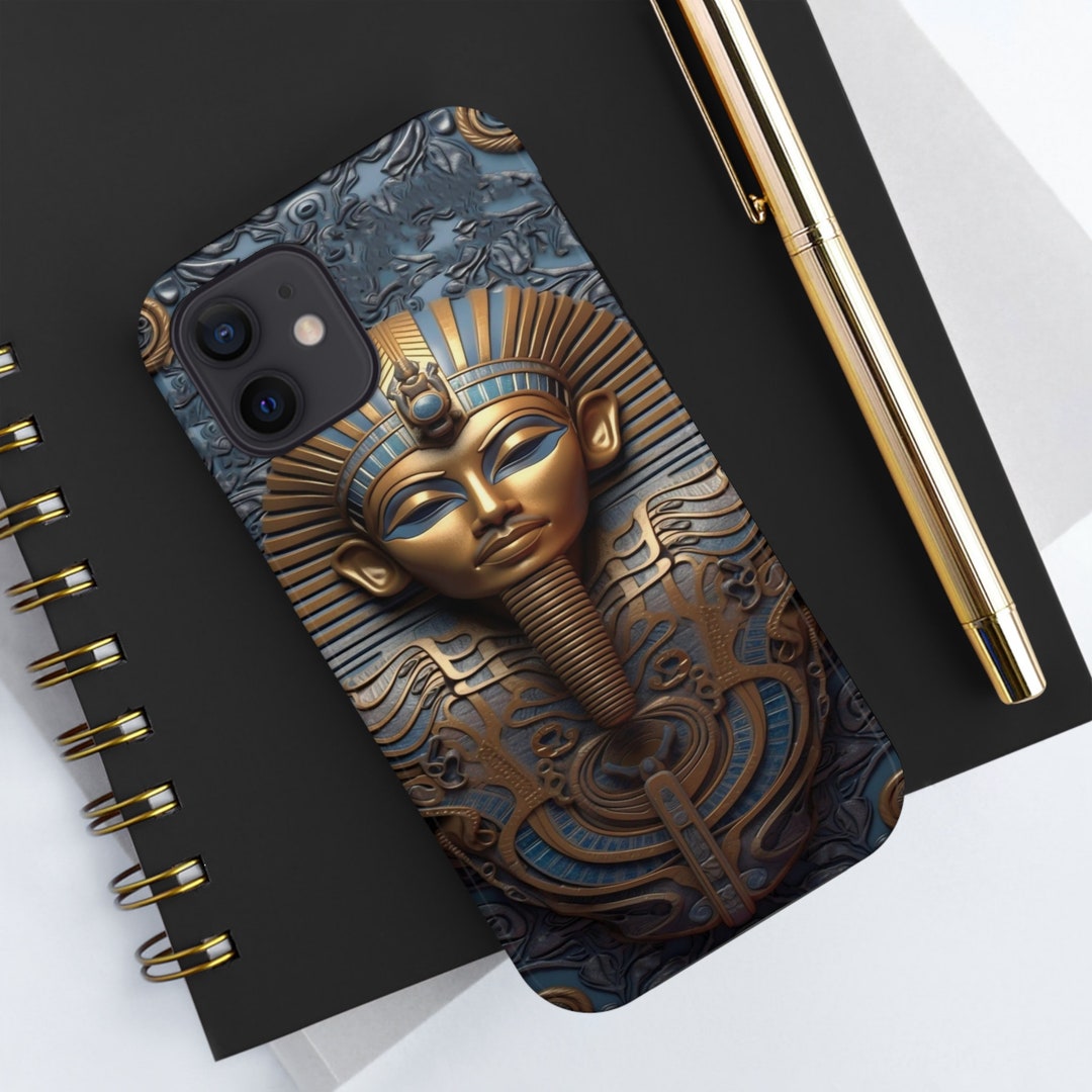 Egyptian Pharaoh Sarcophagus Mask iPhone Tough Case, Gold/blue, Ancient ...