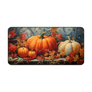 Autumn Pumpkin Painting Desk Mat, Pumpkin Mousepad, Autumn Mouse Pad ...