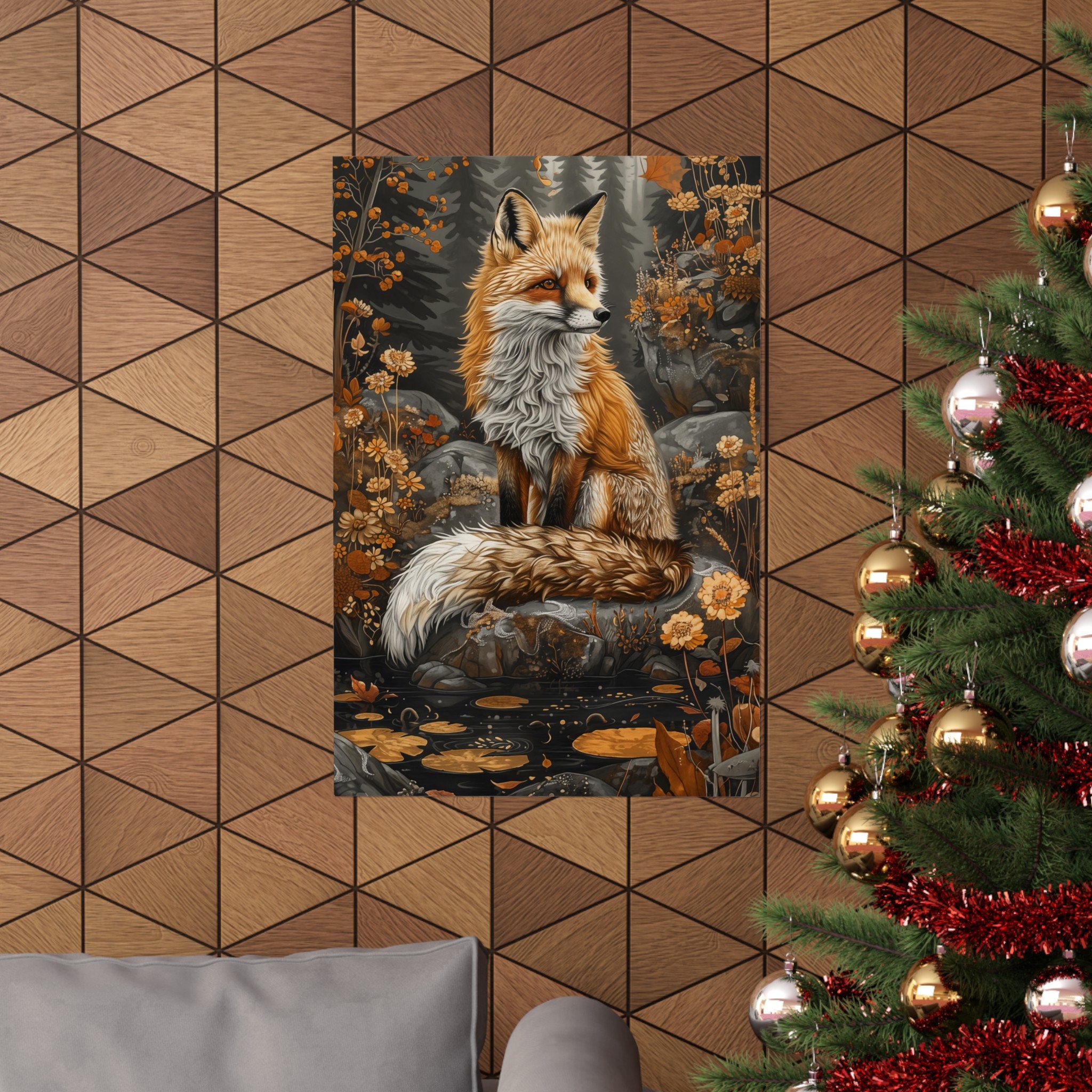 Cottagecore Forest Fox Art Print - Fox Wall Poster - Fox Room Decor ...