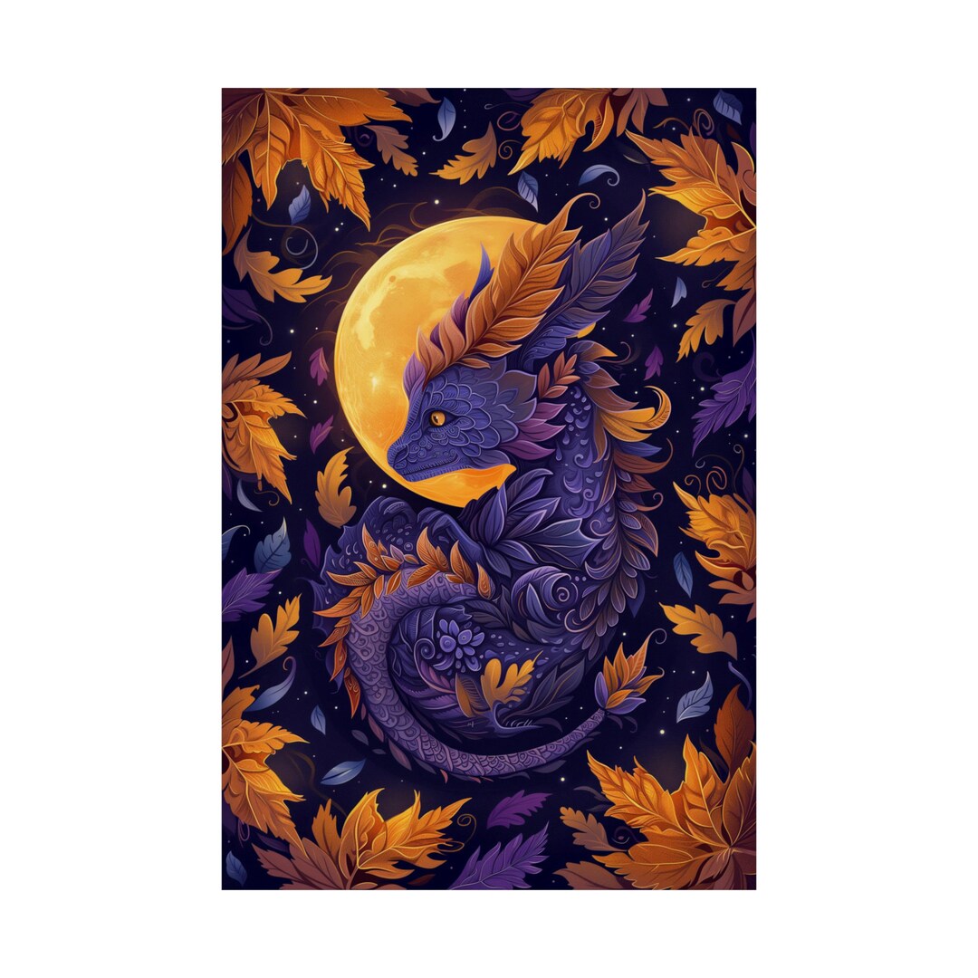 Cute Purple Baby Dragon Poster, Kids Room Wall Art, Nursery Dragon Art ...