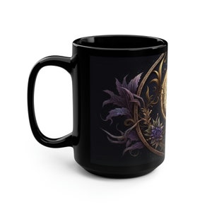 Gothic Moon Coffee Mug, 15oz, Gothic Coffee Mug, Moon Coffee Mug, Black ...