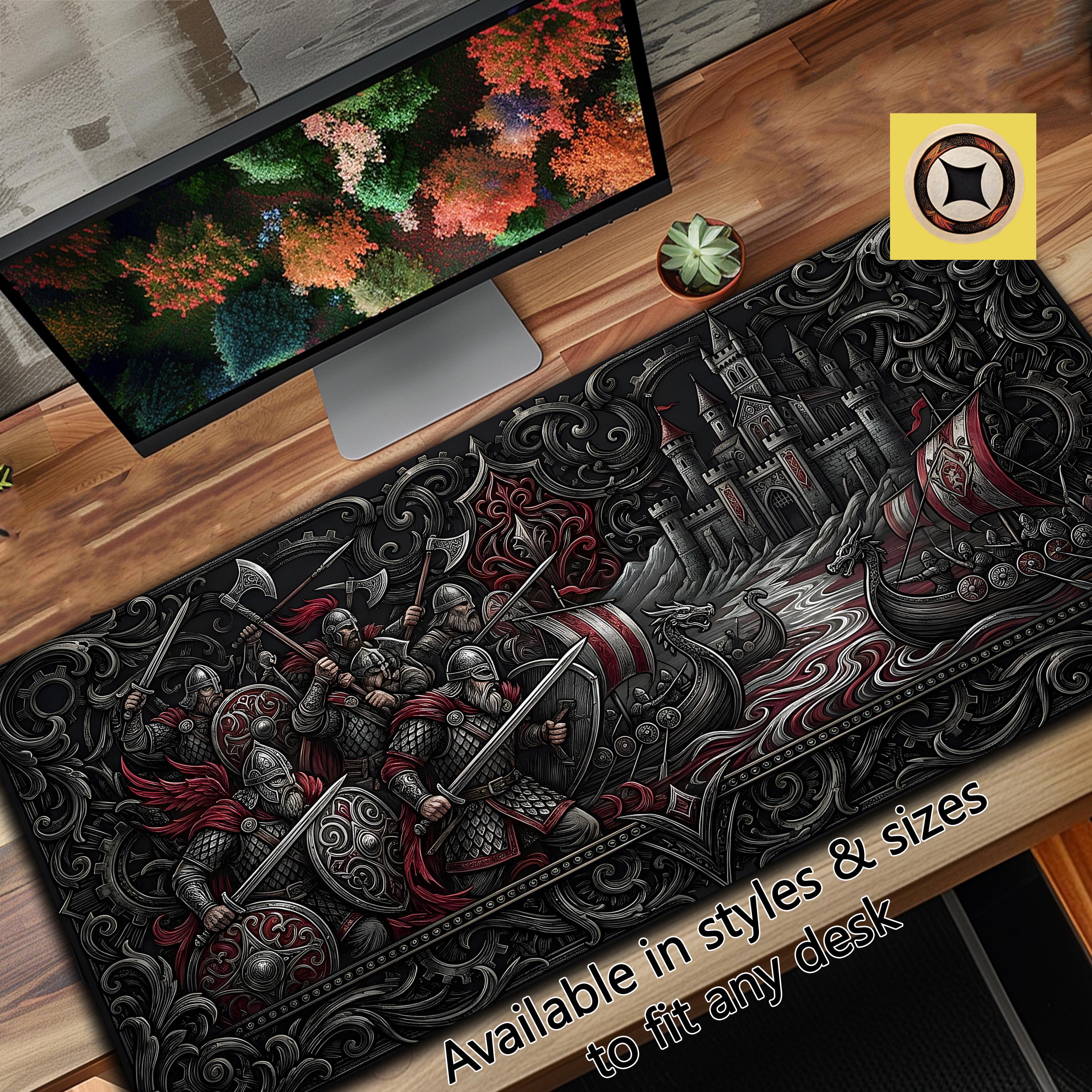Viking Warfront Desk Mat, Large Gaming Desk Mat, Extended Mouse Pad ...