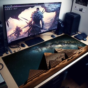 Giza Pyramids, Gaming Desk Mat, Egypt Desk Pad, Pyramid Mousepad ...