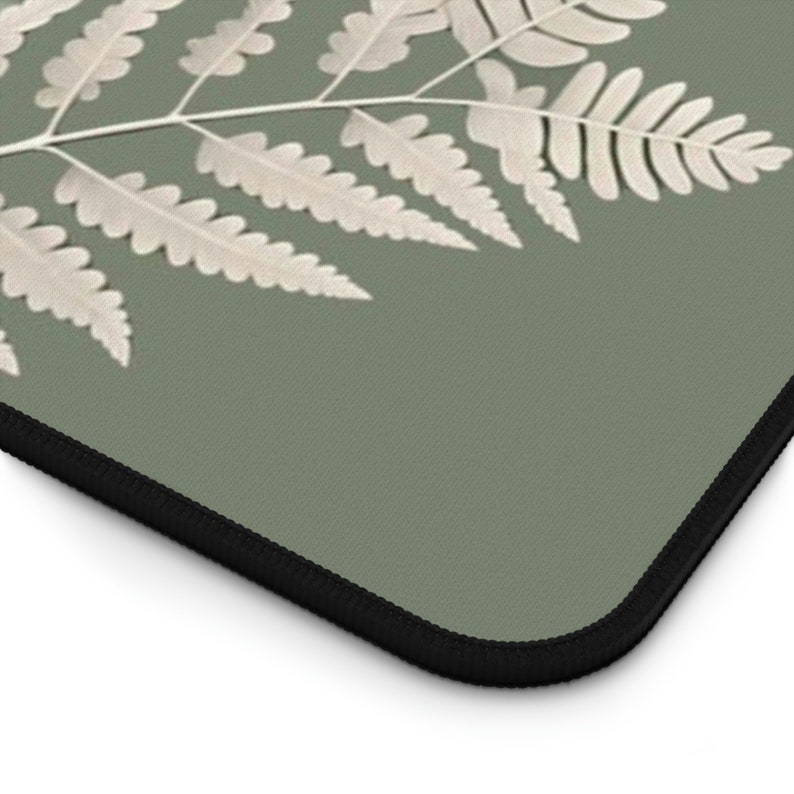 Sage Green Desk Mat, Fern Leaves Mousepad, Girly Desk, Trendy Workspace ...