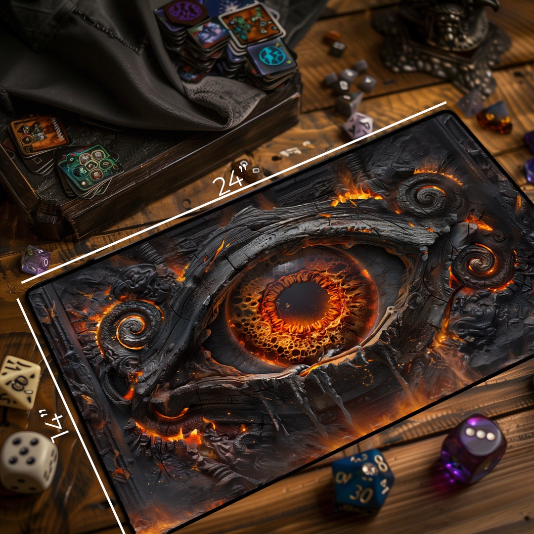 Flamebound Sentinel 24x14 Custom Playmat for Table Top Gaming, TCG ...