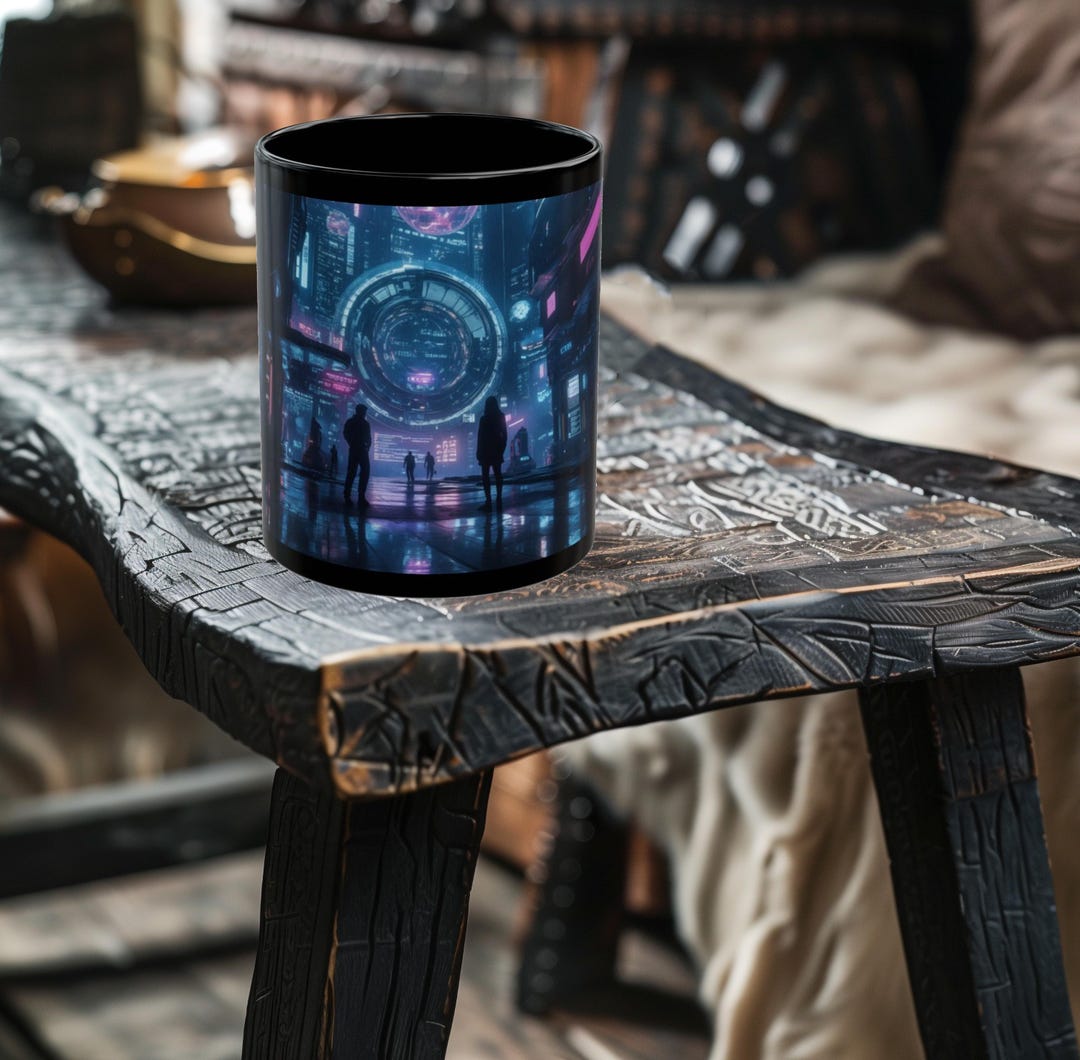 Cyberpunk City Center Sci-fi Mug - Science Fiction Fantasy Mug - TCG ...