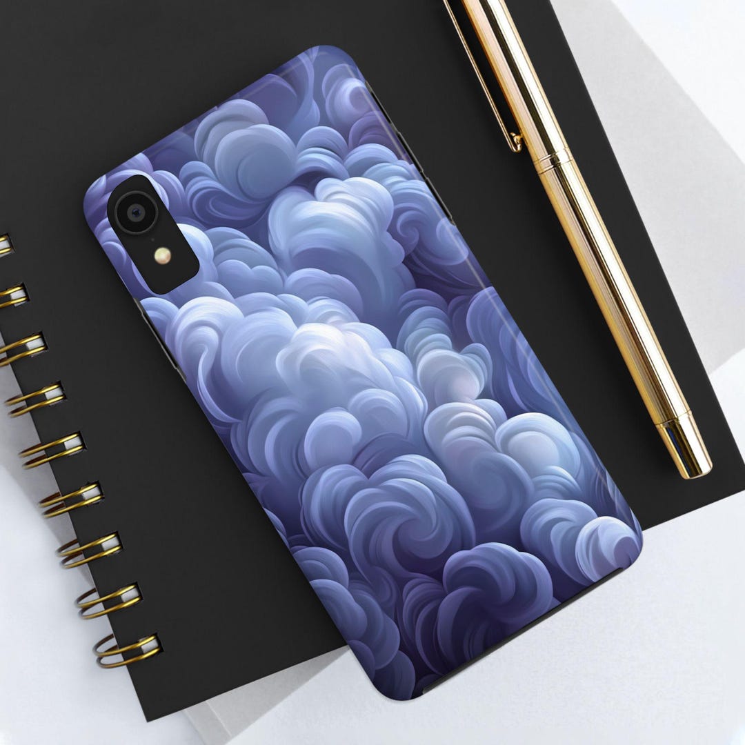 Kawaii Cute Purple Blue Clouds iPhone Tough Case - iPhone Cover for ...