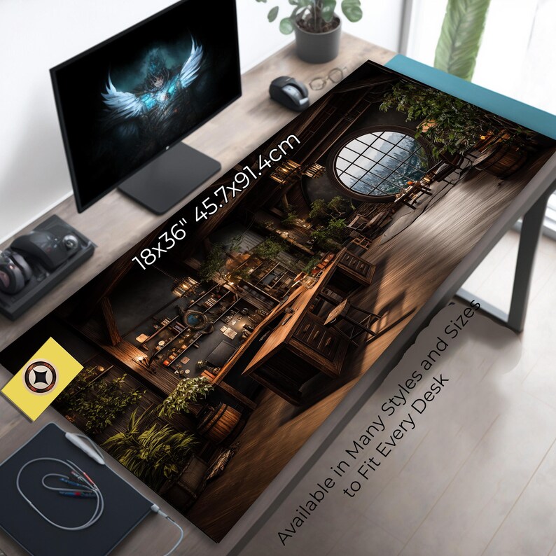 Modern Adventurers Office Desk Decor - Oversized Desk Cover - Non-slip ...