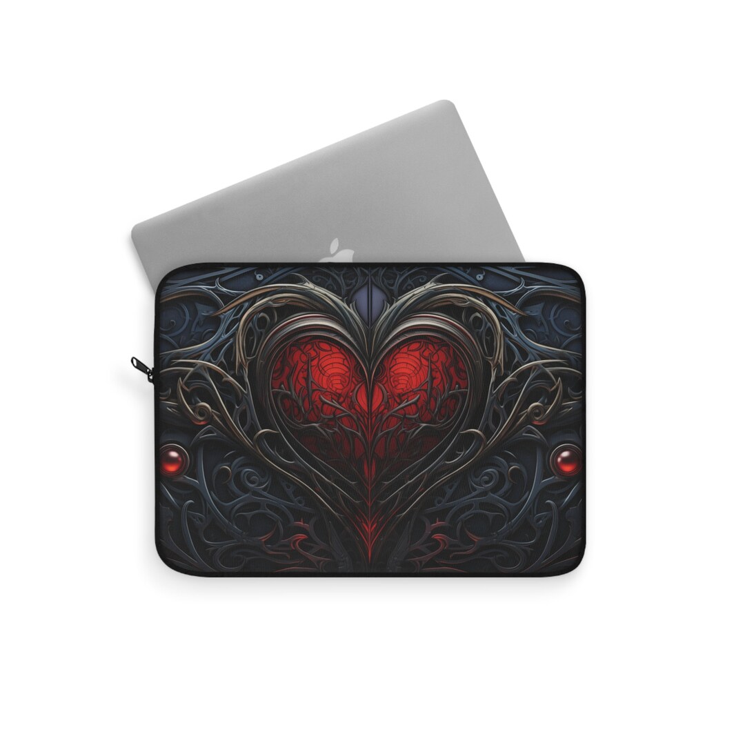 Gothic Heart Laptop Sleeve, Goth iPad Sleeve, Gothic Tablet Case, Goth ...