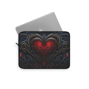 Gothic Heart Laptop Sleeve, Goth iPad Sleeve, Gothic Tablet Case, Goth ...