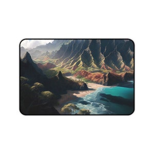 Hawaiian Beauty Desk Mat Cute, Hawaii XL Mouse Pad, Large Desk Mat Pad ...