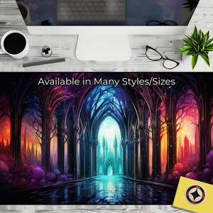 Vibrant Gothic Archway, Gothic Desk Mat Gothic Mouse Pad, Cute Desk Pad ...