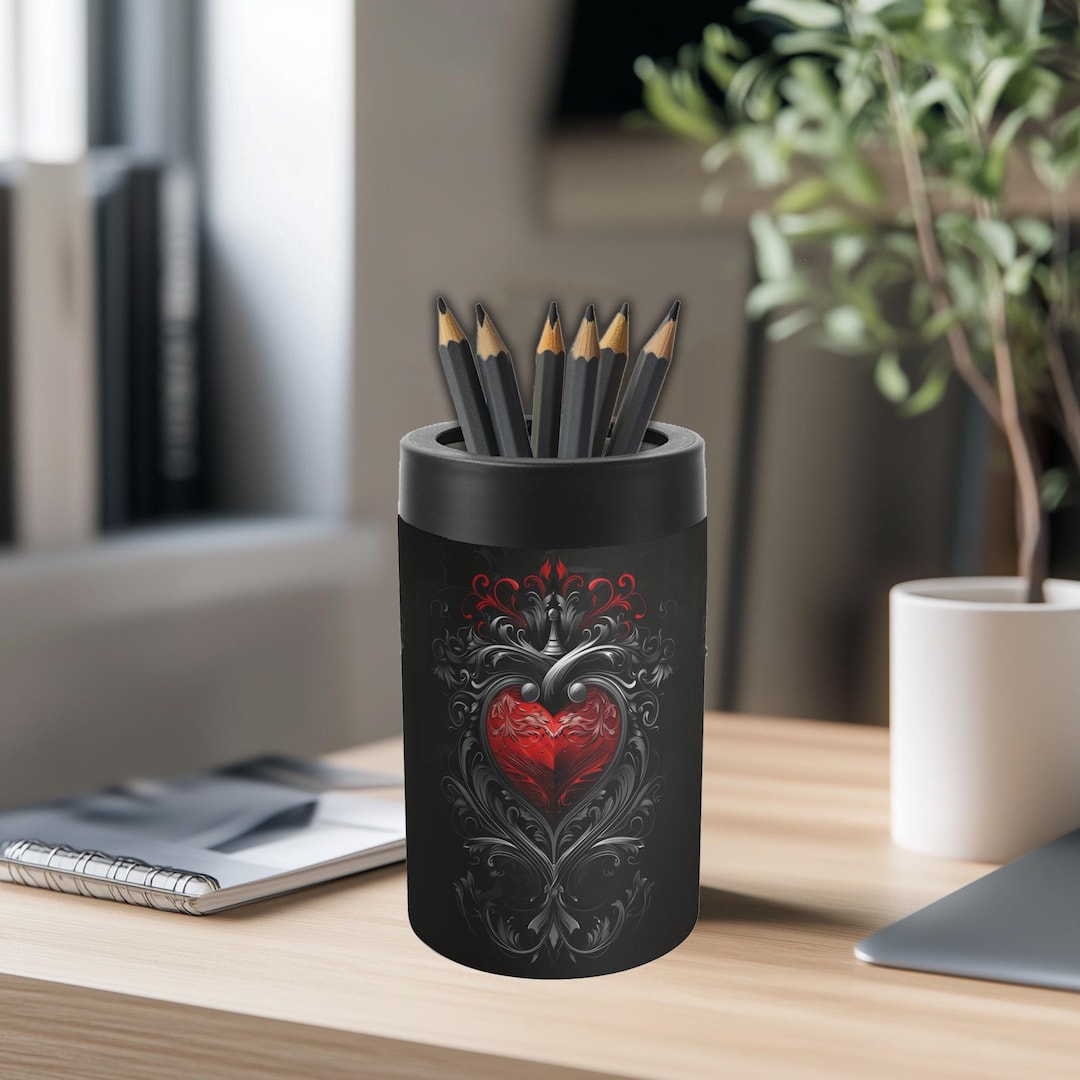 Ornate Gothic Heart Desk Pencil Holder - Desk Decor - Toothbrush Holder ...