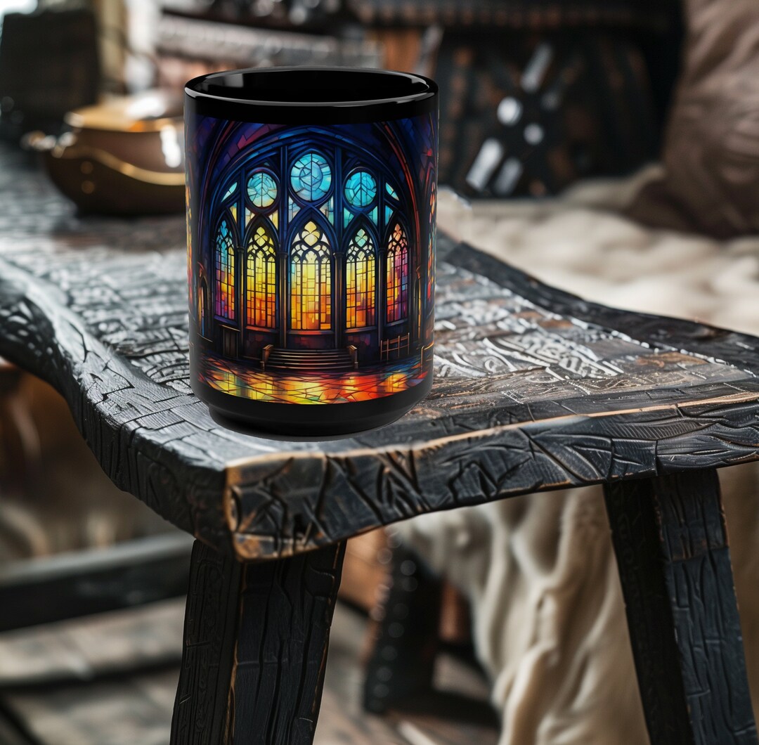 Stunning Stained Glass Chapel Mug, 15oz Coffee Mug, Gothic Art Mug ...