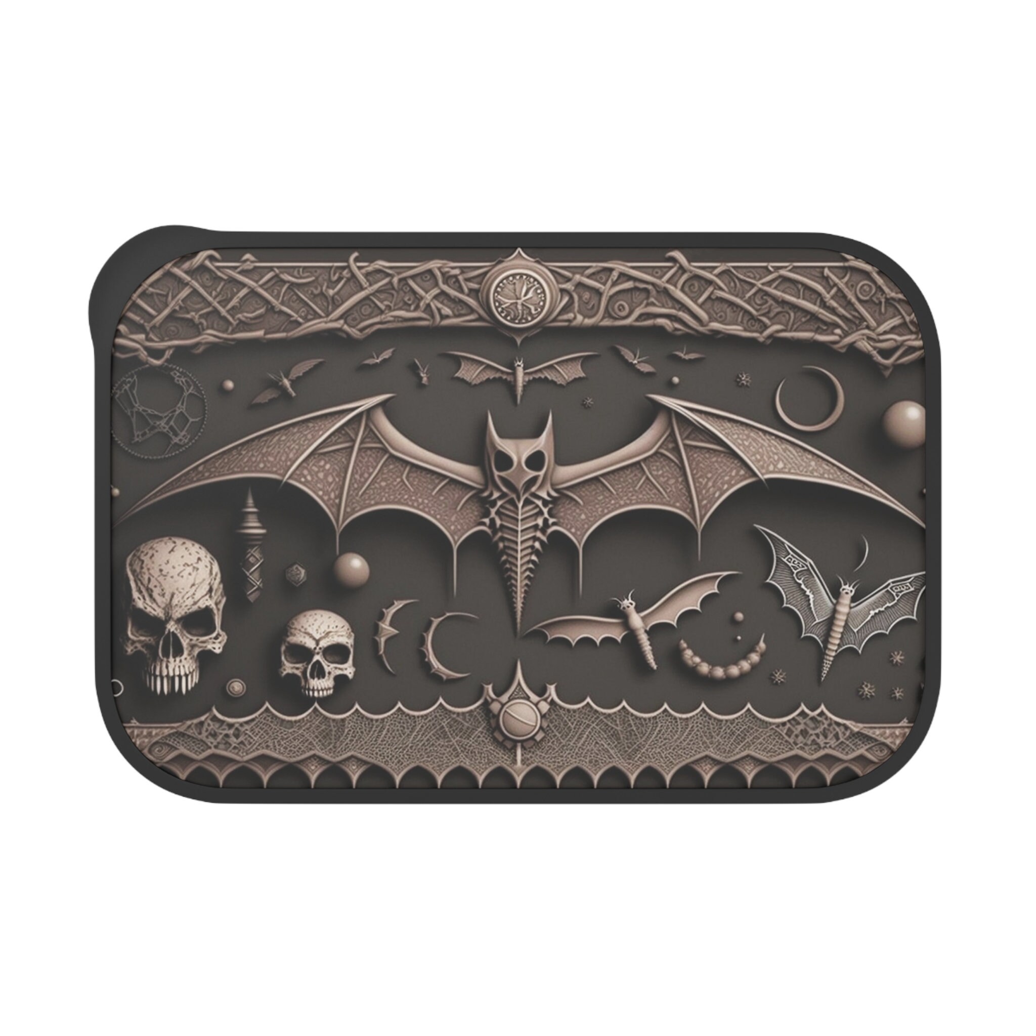 Gothic Bento Box Set, Goth Bats and Skulls Lunch Box, Skull Bento Box ...