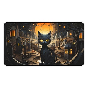 Artisan Gothic Cat Desk Mat, Large Mousepad, Extended Mouse Pad ...