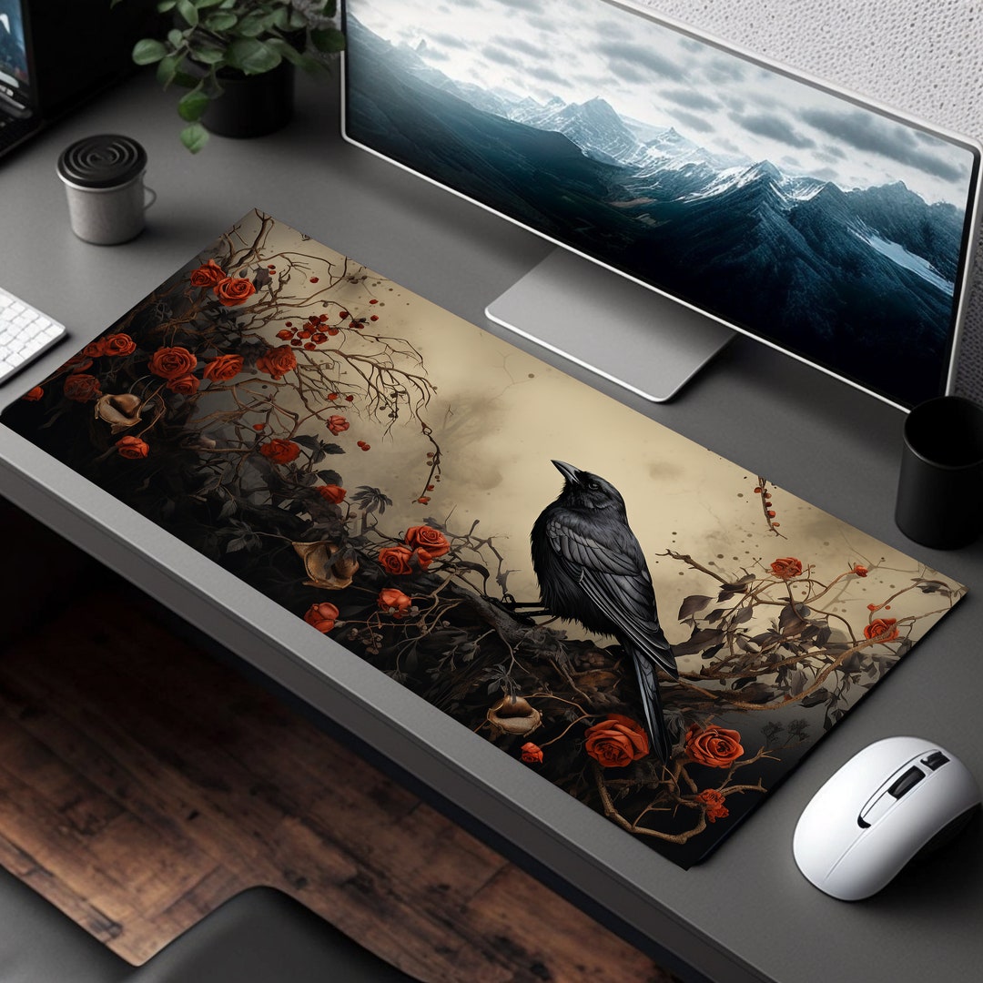 Raven Desk Pad, XL Mousepad, XXL Mouse Pad, Extended Desk Mat ...
