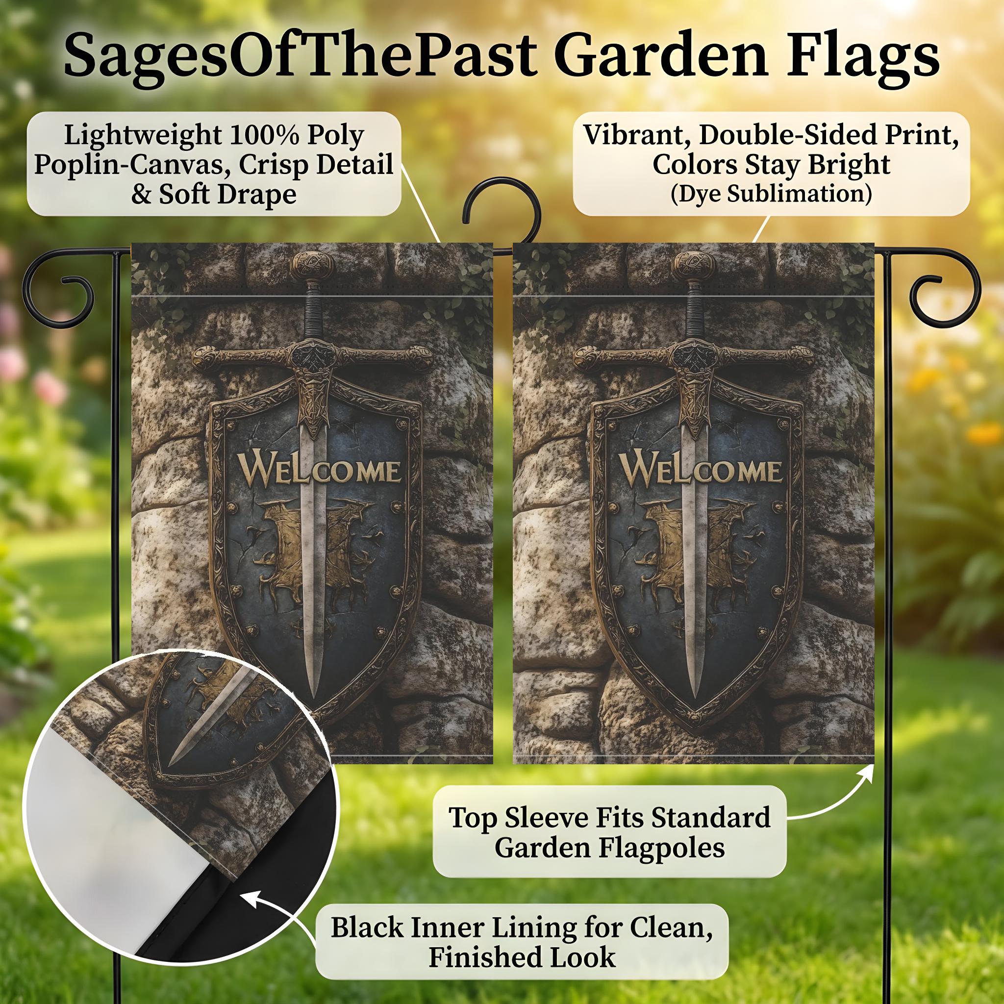 Medieval Art Garden Flag - Home Welcome Sign Featuring Medieval Wall ...