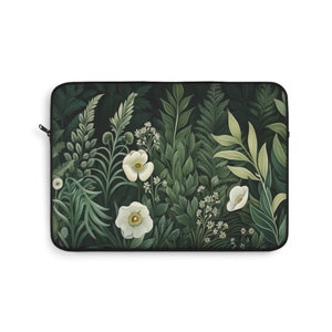 Green Cottagecore Laptop Bag, Cute Laptop Sleeve, Flower Tablet Case ...