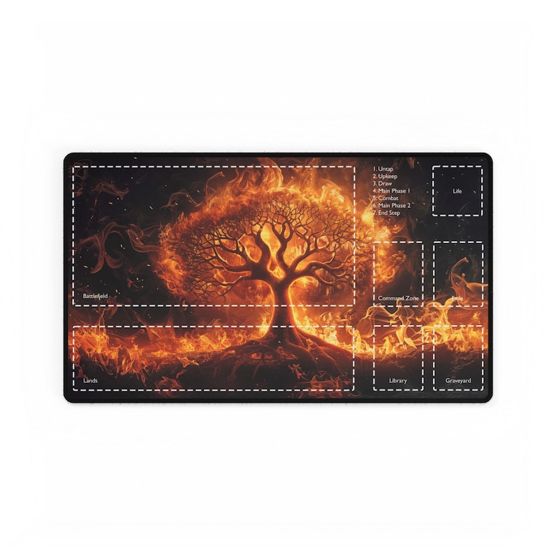 Inferno Blossom - 24"x14" Custom Playmat for Table Top Gaming, TCG ...
