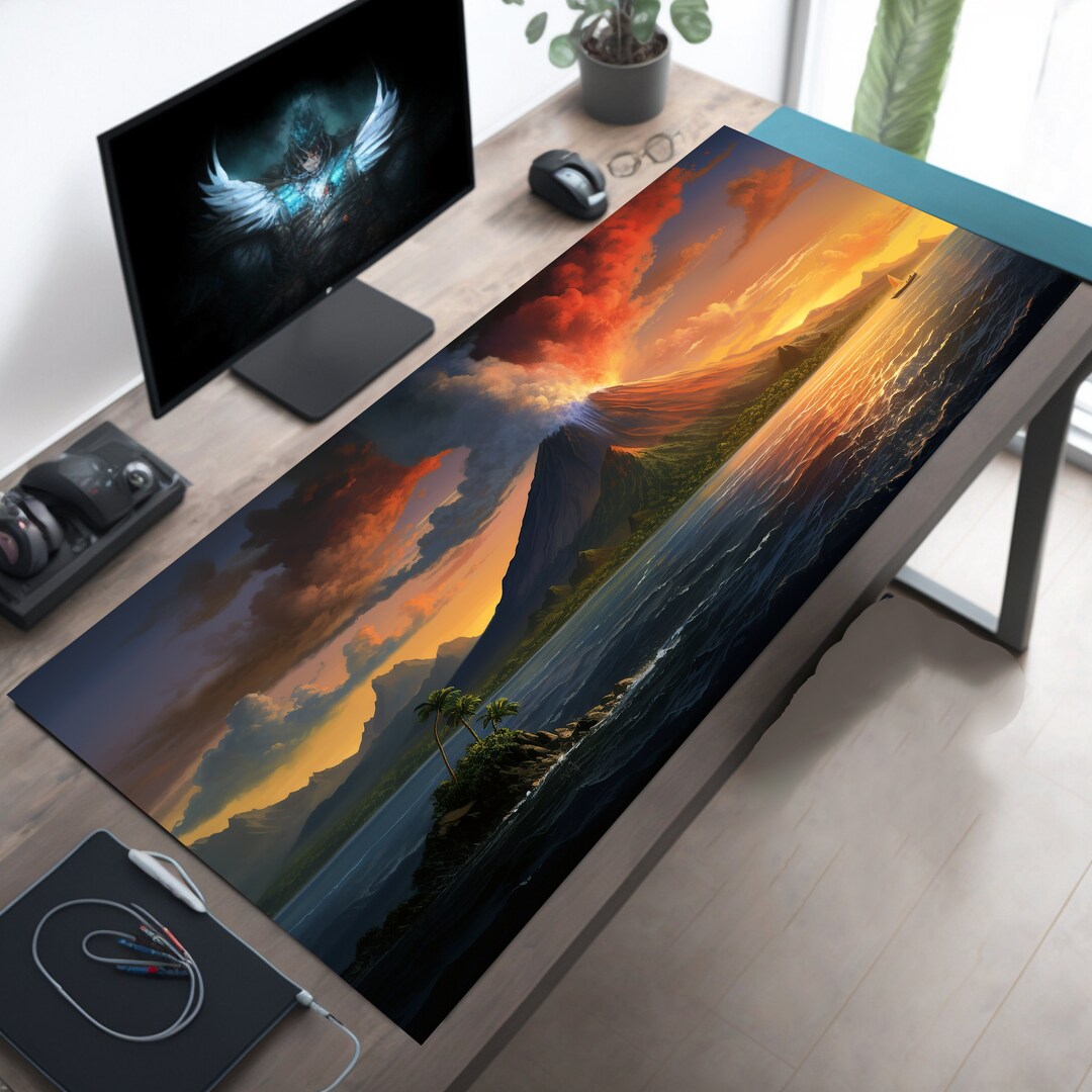 Krakatoa Desk Mat, Indonesian Volcano Mouse Pad, Gaming Mousepad - Etsy
