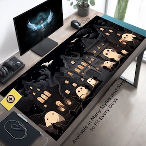 Cute Kawaii Goth Ghosts Desk Mat, Goth Mouse Pad, Ghose Mousepad, Cute ...