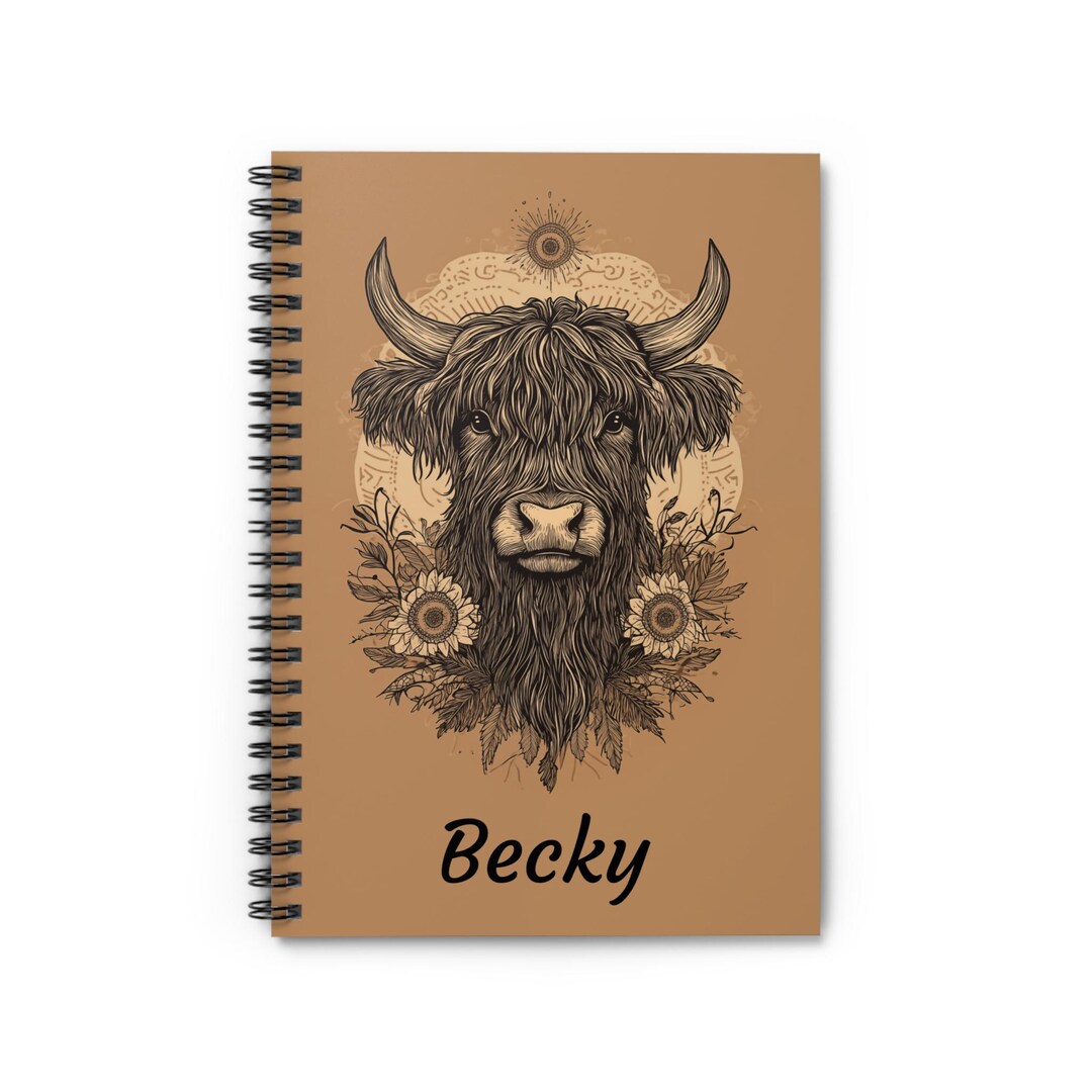 Personalized Highland Cow Journal - Custom Diary - Spiral Bound ...