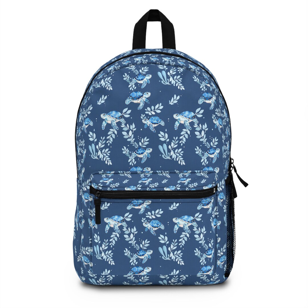 Cute Blue Sea Turtles Backpack - Back to School Gift - Work Travel ...