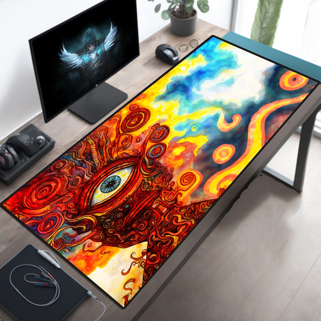Gaming Mousepad XL, Mayan Cyclops, Gaming Desk Mat, Gaming Desk Pad ...