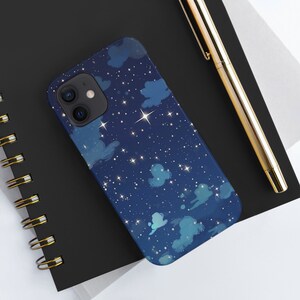 Starry Night Sky iPhone Tough Case - Deep Blue Celestial Protective ...