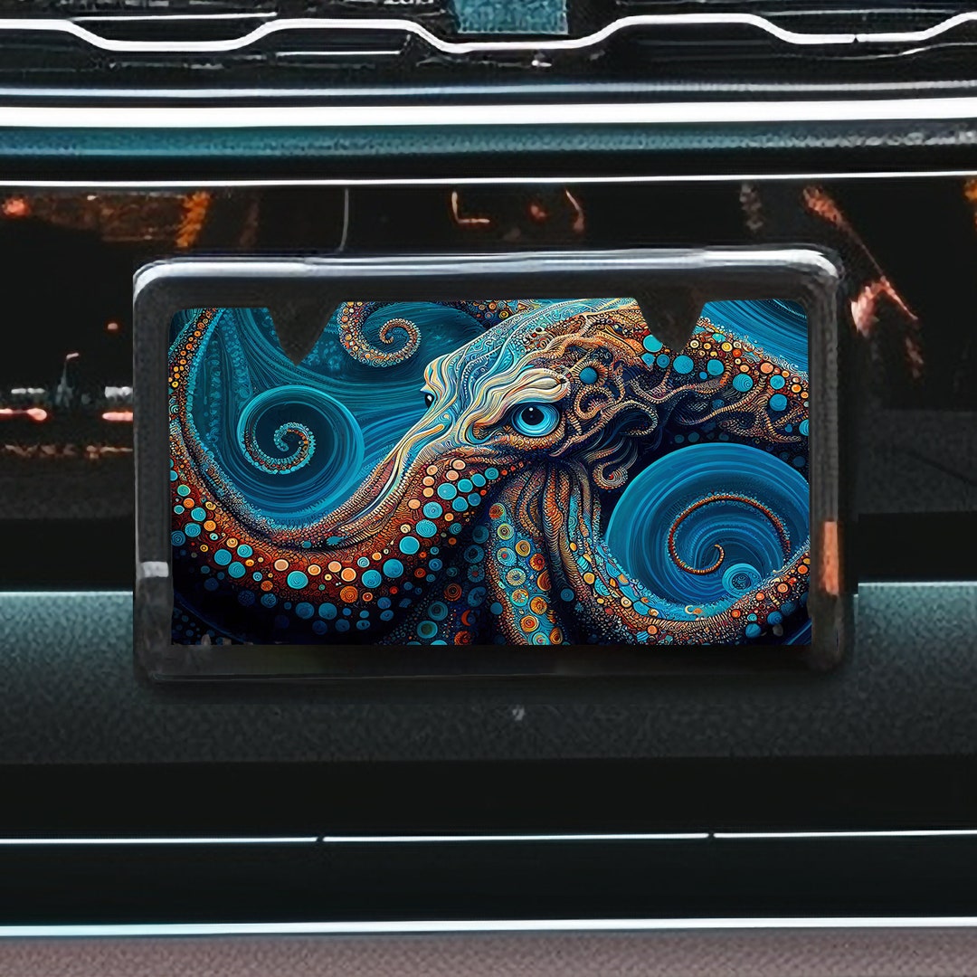 Dazzling Octopus Vanity Car License Plate, Car Front Plate, Octopus Art ...