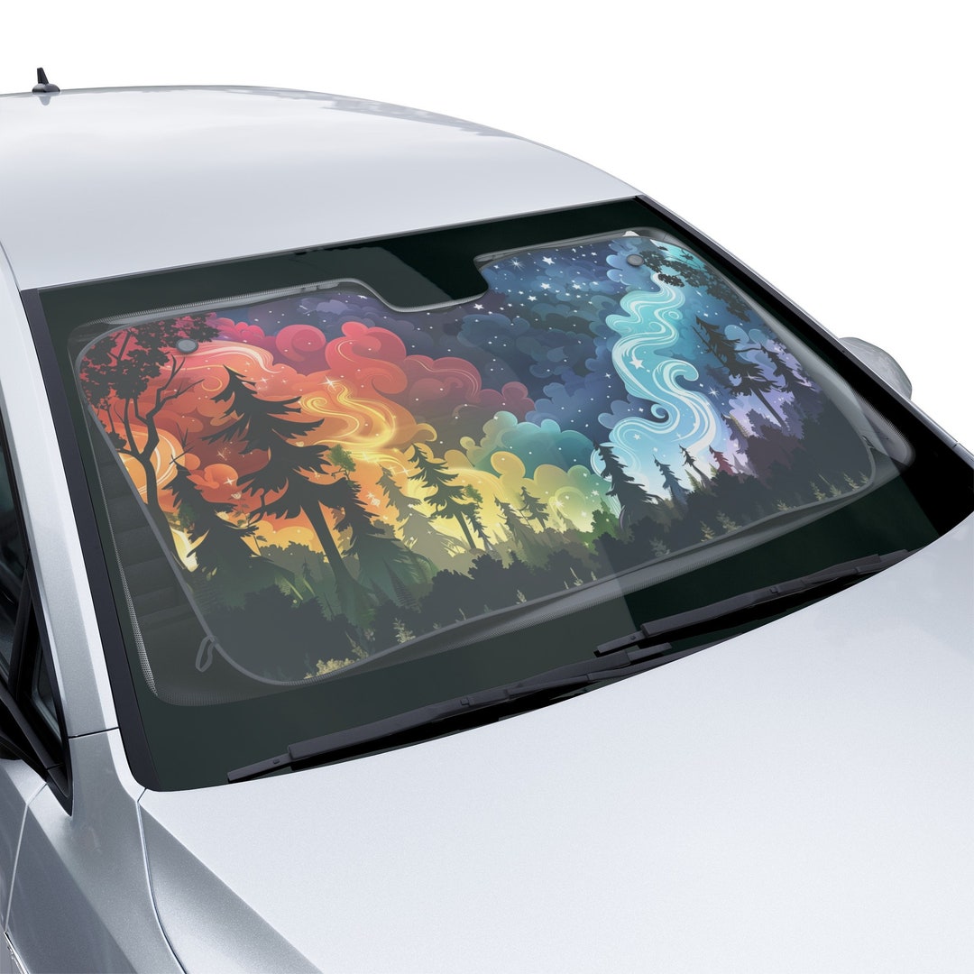 Trippy Forest Car Sun Shade, Forest Windshield Shade, Car UV Shade - Etsy