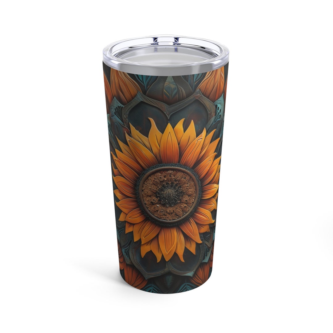 Dark Cottagecore Sunflower Art Tumbler, 20oz Stainless Steel Tumbler - Etsy