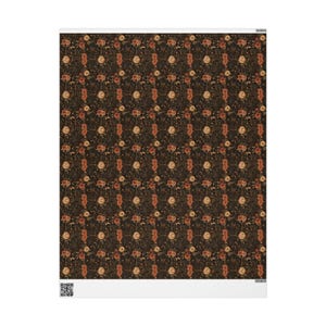 Dark Cottagecore Rose Wrapping Paper - Medieval Roses - Boho Gift Wrap ...