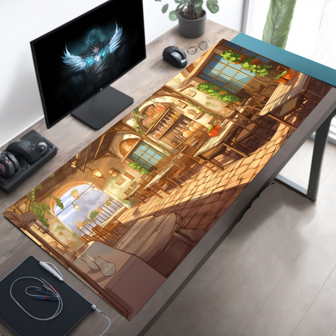 Roman Cafe Desk Mat Aesthetic Desk Decor, Kawaii Pixel Art, Cute Desk ...