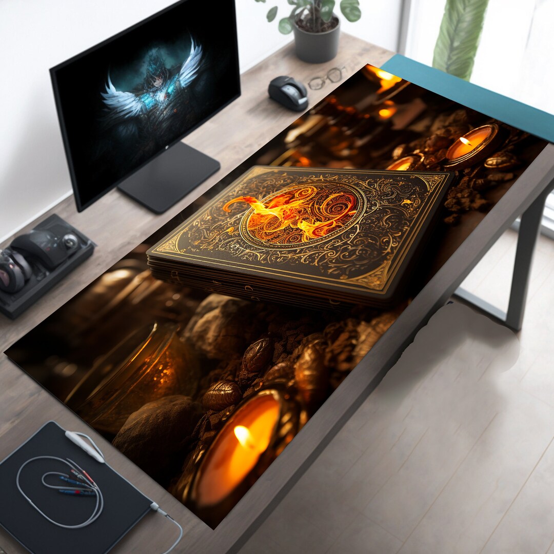 Witch's Spell Book Fantasy Desk Mat, Gaming Playmat , Witchy Mouse Pad ...